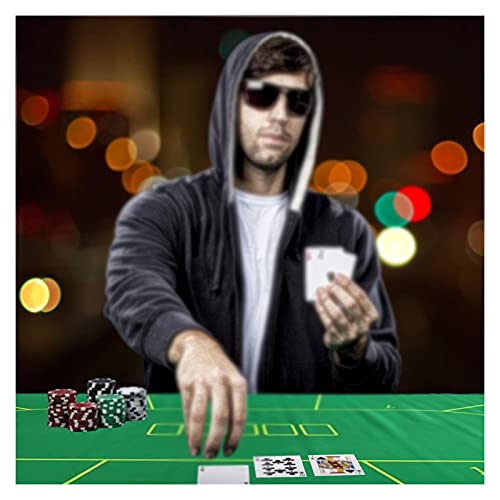 Craps and Roulette Table Felt Poker Tablecloth 1.8m Deluxe Suede Rubber Texas Pokers Tablecloth with Flower Pattern Casino Poker Set Board Game Mat Poker Accessory (Color : Green)