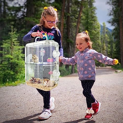 MLOHASING Hamster Cages and Habitats,Rat Cage with Hamster Accessories Including Hamster Ball,Food Dish, Water Bottle,Small Animal Cage and Playpen