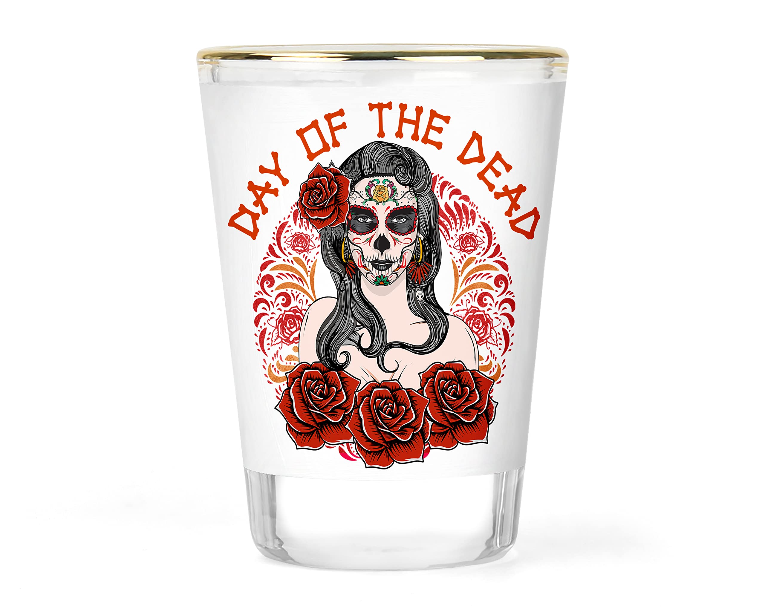 Day of the Dead Shot Glass | Sugar Skull | Halloween Party Shot Glasses | Skeleton Shot Glass | Dia de los Muertos Gift | Halloween Gift for Her | Happy Halloween