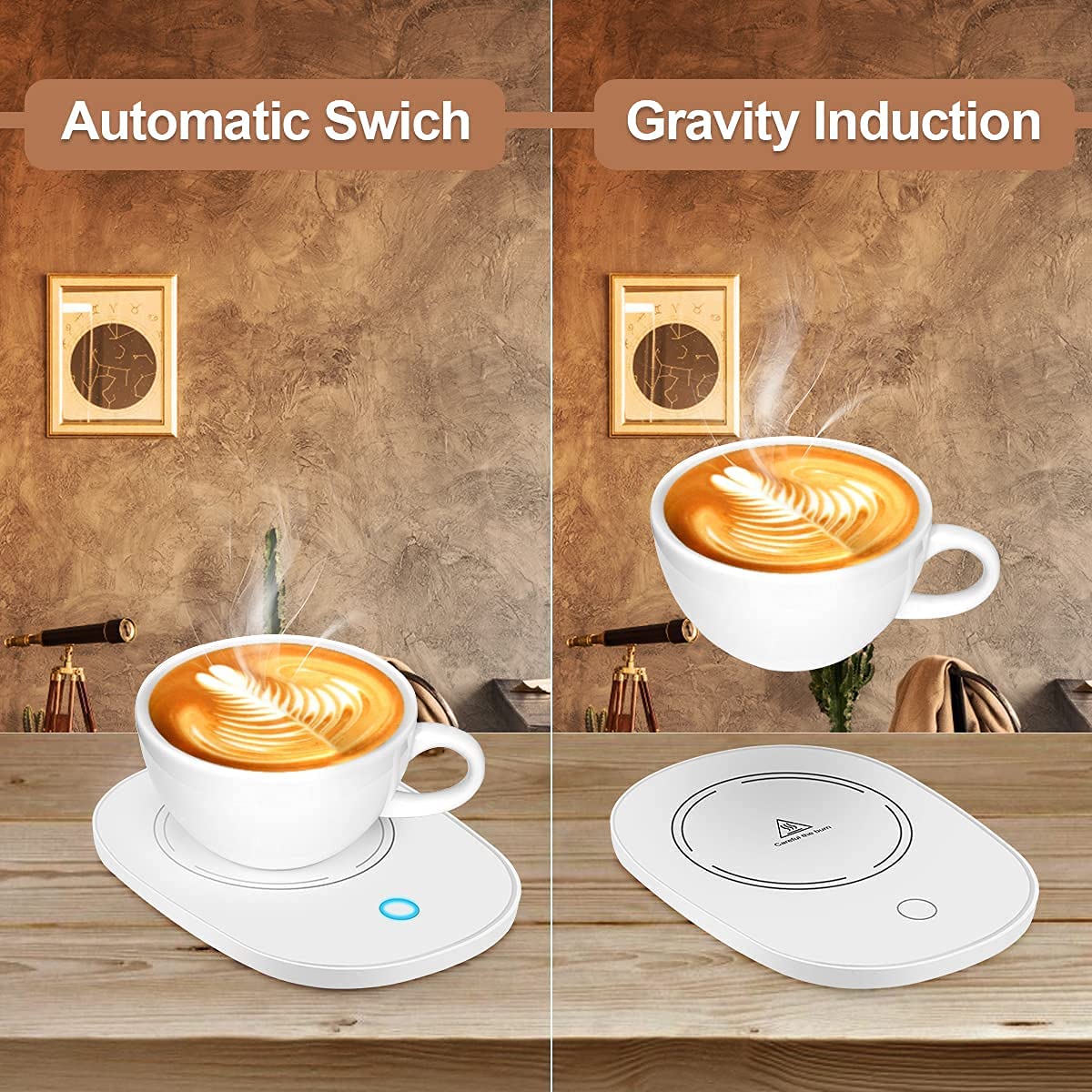 Coffee Mug Warmer, Coffee Warmer for Desk with Automatic Sensor Switch, Candle Warmer for Heating Coffee, Milk, Tea, Candles
