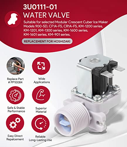 Replacement for Hoshizaki 3U0111-01 Water Valve, 120V, 60HZ, w/Mounting Nuts, J248-030