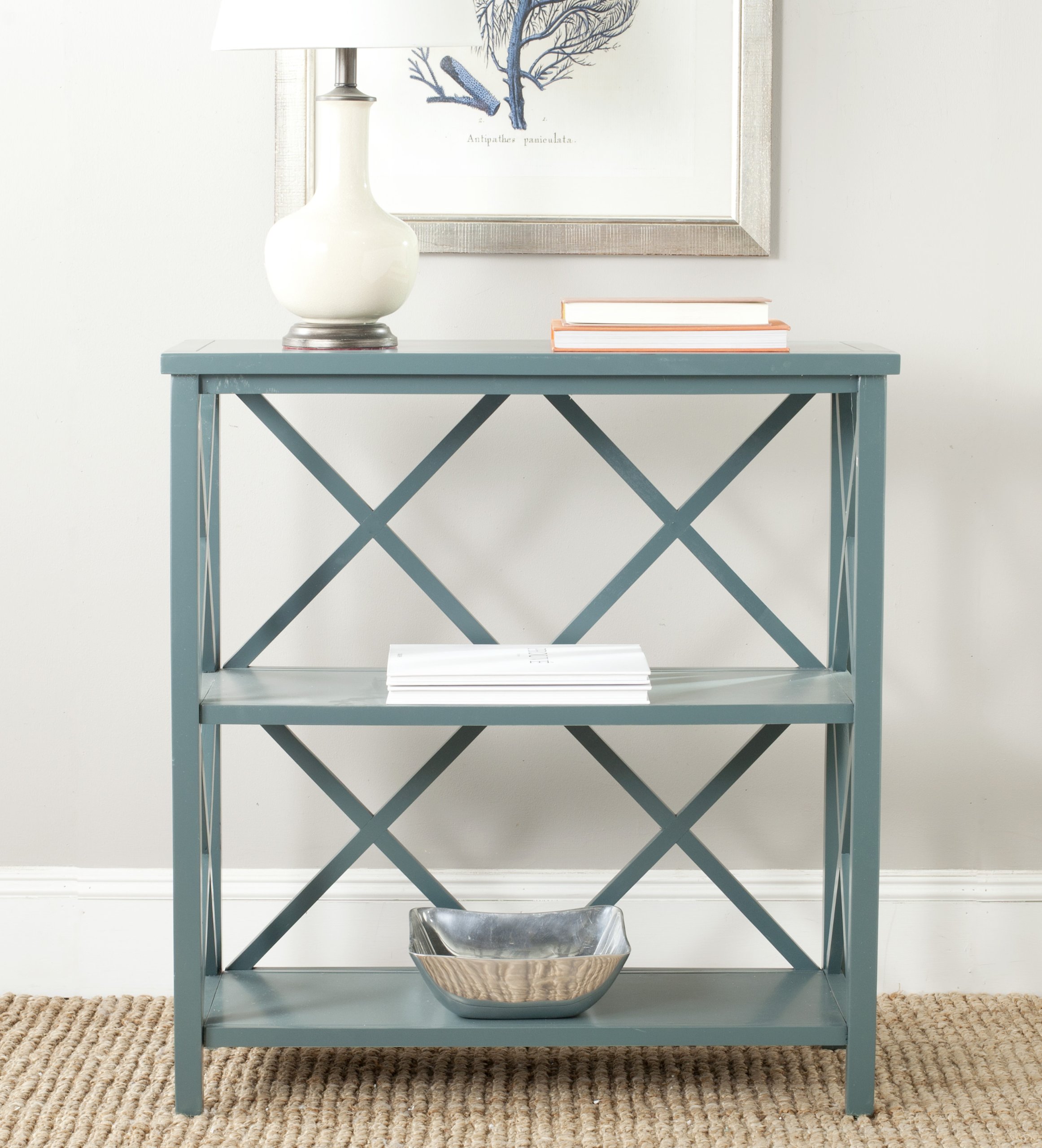 Safavieh American Homes Collection Liam Vintage Cream Ivory 2-Tier Open Bookcase
