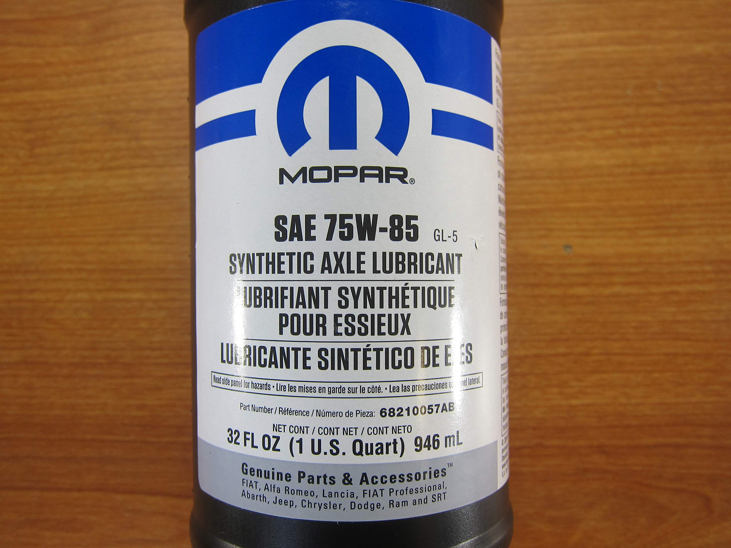 Mopar Chrysler Dodge Jeep Ram 2 Quarts SAE 75W-85 Synthetic Axle Lubricant OEM
