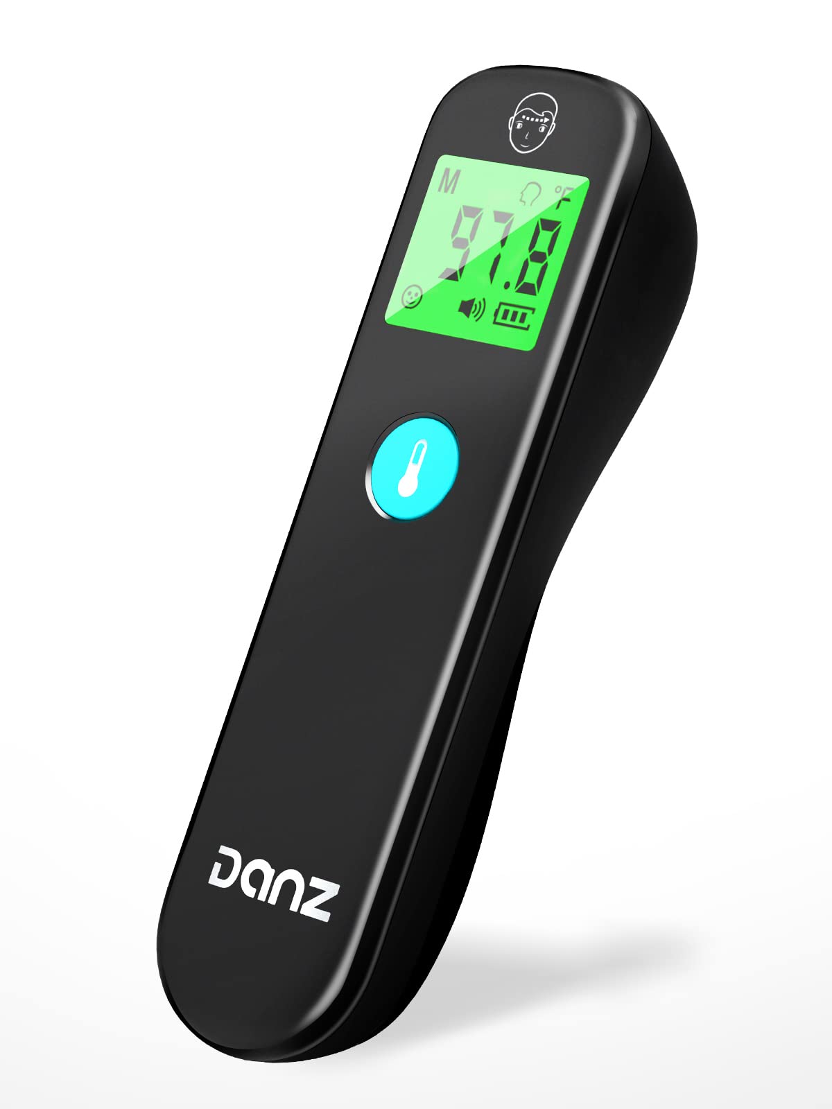 Danz No Touch Thermometer for Adults and Kids, Forehead Digital Baby Thermometer with 3-Color Backlight, Infrared Thermometer 1 Second Fast Reading, Fever Alarm