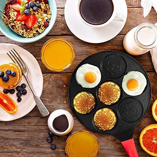 DAYOOH Pancake Maker for Kids, Waffle Maker Breakfast, Sarten Para Pancakes, Egg Cooker Pan Mini Pancakes Pan Animal Pancake Molds Pancake Shapes Nonstick Crepe Pan Pancake Griddle