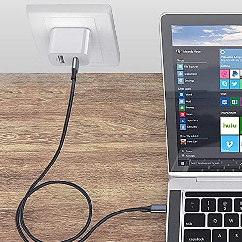 BoxWave Cable Compatible with Acer ConceptD 7 Ezel CC715-71-7163 (15.6 in) - DirectSync PD Cable (10ft) - USB-C to USB-C (100W), Long 10 Foot PD Braided Nylon Alloy Cable - Jet Black