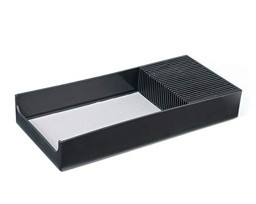 Plastic KNIFEdock - In-Drawer Knife Storage for your kitchen. Replace your knife block with a revolutionary product. Clear your counter top of clutter, and easily identify the desired knife. KNIFEdock