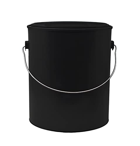 Plastic Paint Can (Black) - 1 Gallon Bucket with Lid & Handle - Triple Lock Airtight Seal - Dog Poop Bucket, Small Pail - Made from 100% USA Recycled Polypropylene Plastic