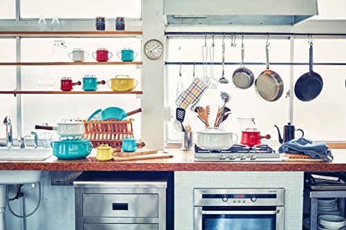 DANSK 833297 Koben Style Double Handed Pot, 7.1 inches (18 cm), 2.2 L., Induction Compatible, Turquoise/Teal, Oven Safe, Enameled