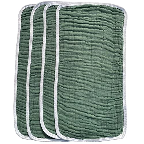 LOEKEAH Muslin Burp Cloths 4 Pack Large 100% Cotton Baby for Boys Girls Large 20''X10'' Super Soft and Absorbent
