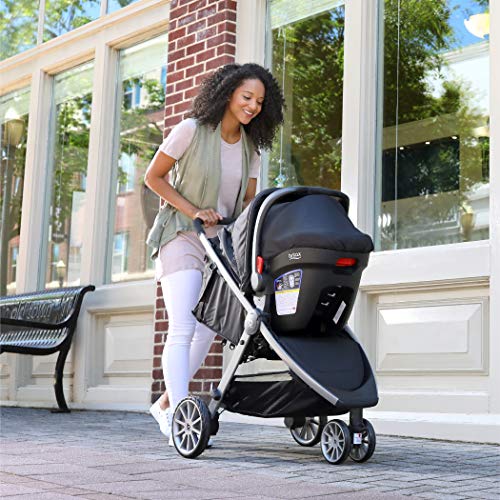 BRITAX B-Lively Travel System with B-Safe 35 Infant Car Seat | One Hand Fold XL Storage Ventilated Canopy, Dove (S05587900)