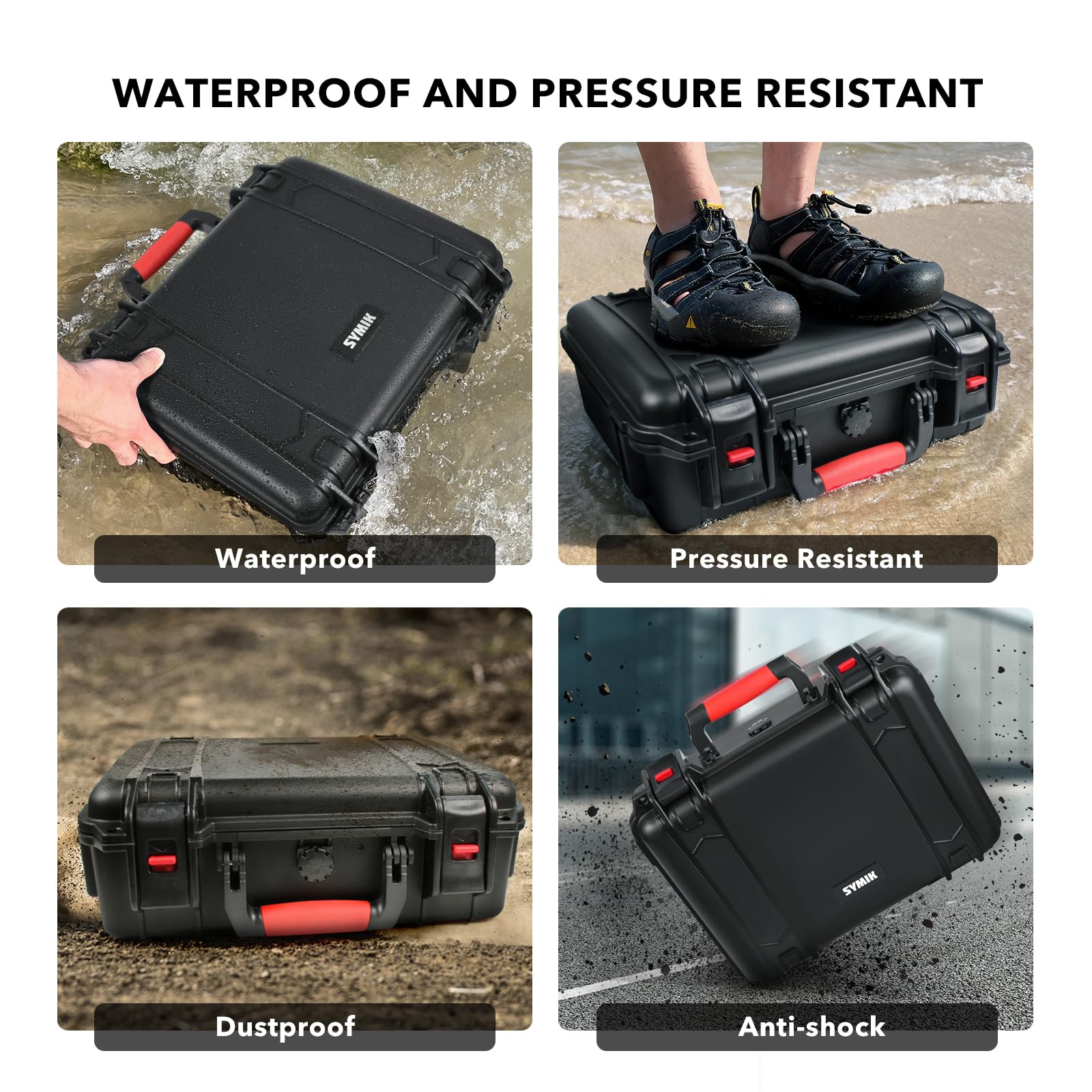 SYMIK P300-MM Waterproof Hard Carrying Case for DJI Mini 2, Mini SE, Mavic Mini 1 Drone/Fly More Combo and Accessories; Professional Grade Case Made of PP Plastic Alloy for Complete Protection