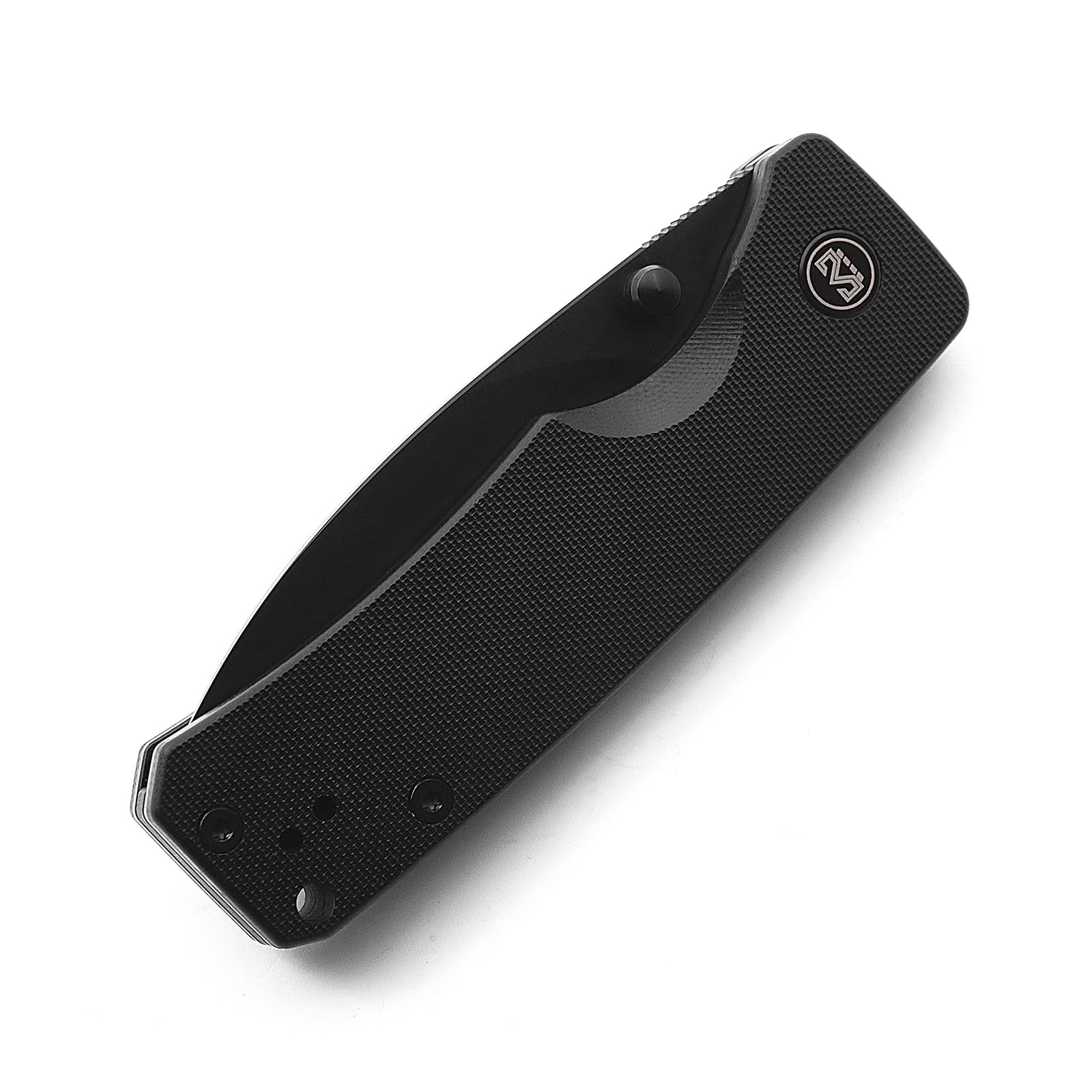 Miguron Knives M Pelora Pocket Folding Knife,3.18" Black PVD14C28N Blade Black G10 Handle With Titanium Pocket Clip,Camping Hiking Knife MGR-804BK