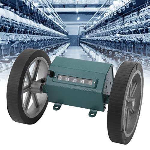 Demeras Meter Counter, Simple Mechanism 5 Digit Stainless Steel Rubber Alloy Length Counter Robust for Fabric Manufacture for Plastic Film