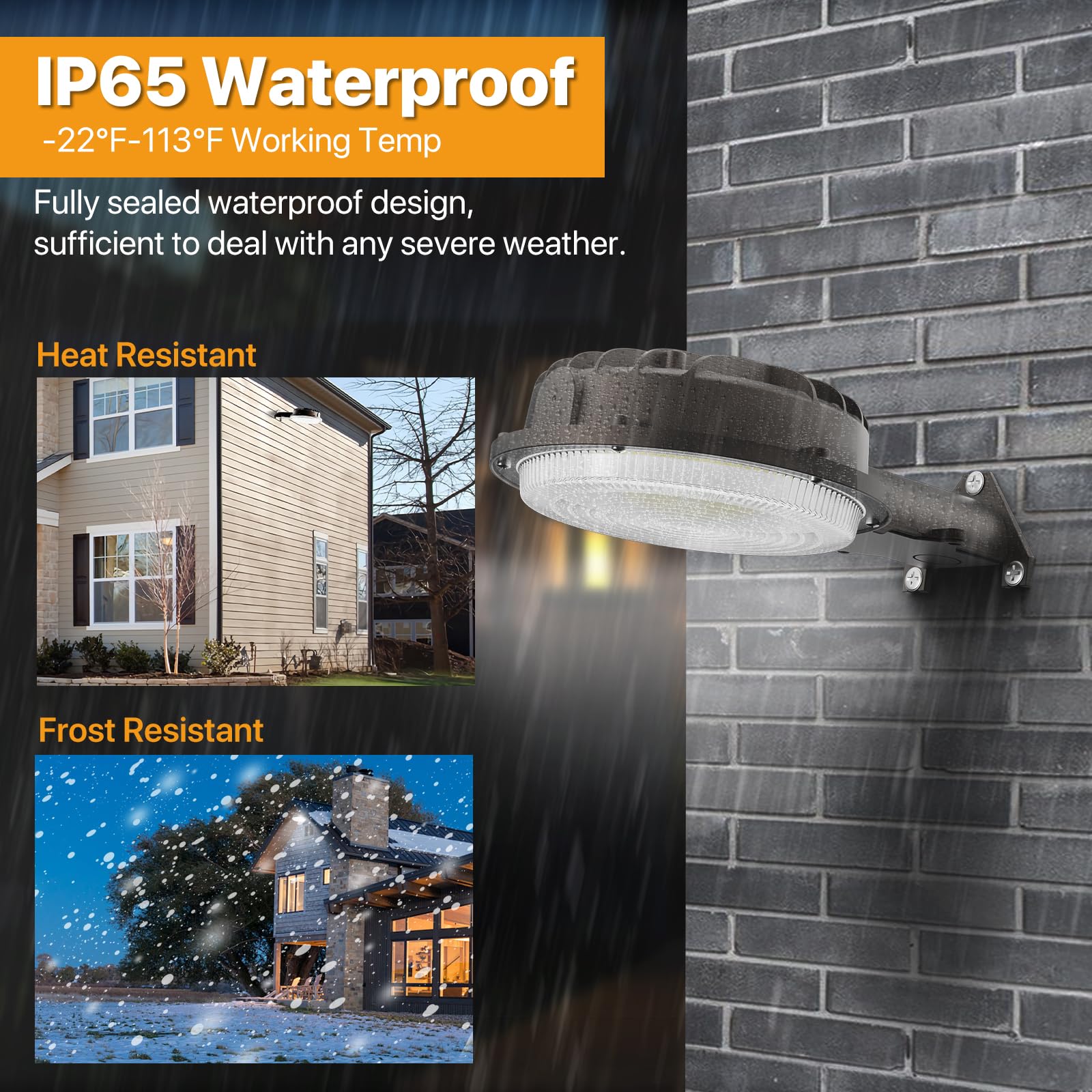 DEMILARE Barn Light 50W, IP65 Dusk to Dawn Outdoor Lighting with Photocell, ETL Certified 5000K, 5500LM Outdoor Lights for Yard Garage