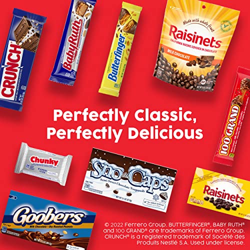 Butterfinger CRUNCH Baby Ruth and 100 Grand Candy Variety Pack Assorted Mini and Fun Size, Individually Wrapped Chocolate Bars, 0.4 Oz. (Pack of 80)