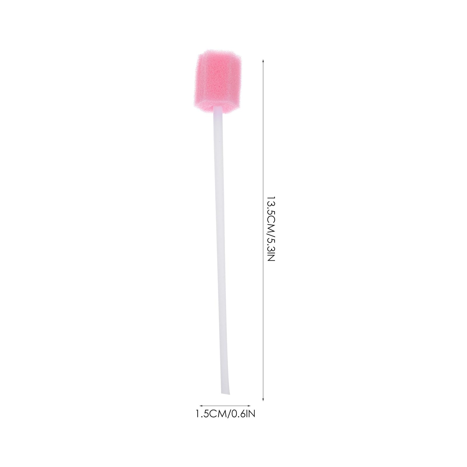 Disposable Oral Swabs 150Pcs - Mouth Swabs for Elderly, Adults & , Unflavored & Oral Care Sponge Swabs (Pink)