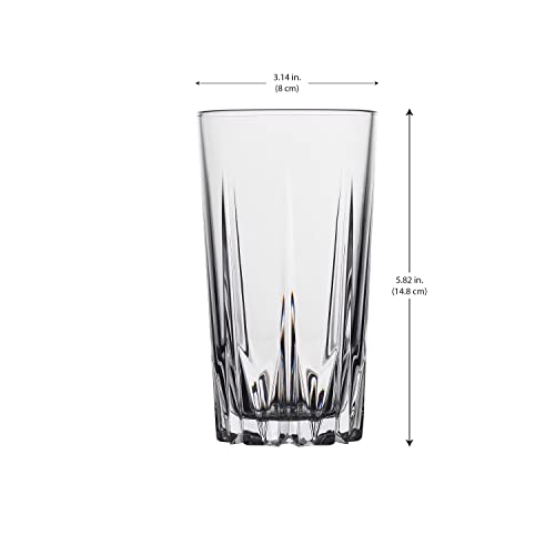Set of 10 Durable Brilliance Drinking Glasses Includes 10 Cooler Glasses(15oz) 10-piece Elegant Glassware Set- Great For Parties, Dinners, & Daily Use
