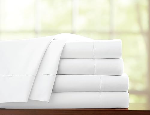 Pointehaven T-800 Pima Cotton Deep Pocket Luxury King Sheet Set, White