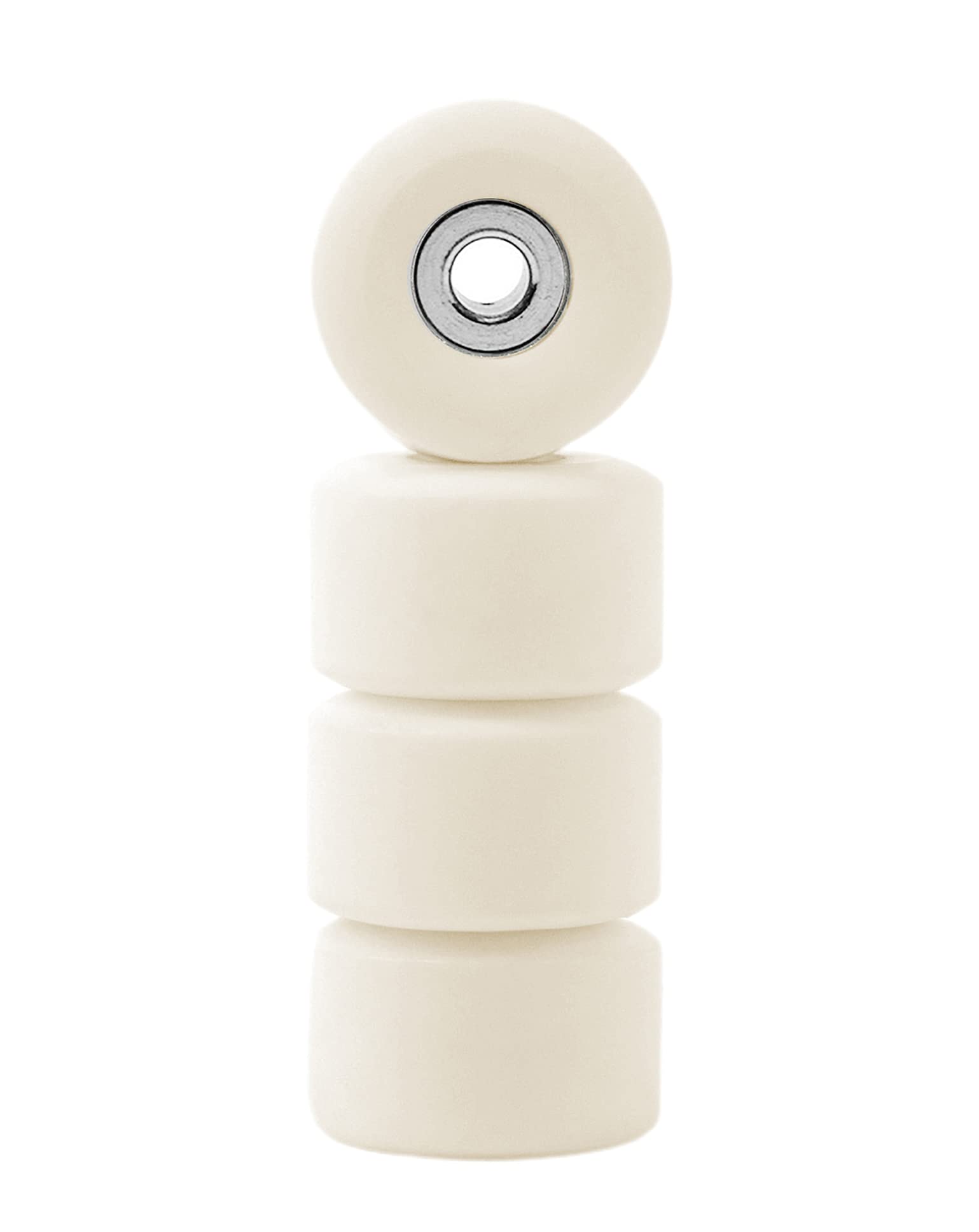 Teak Tuning Apex 61D Urethane Fingerboard Wheels - New Street Shape, 7.7mm Diameter - Ultra Spin Bearings - Made in The USA - Cream Colorway