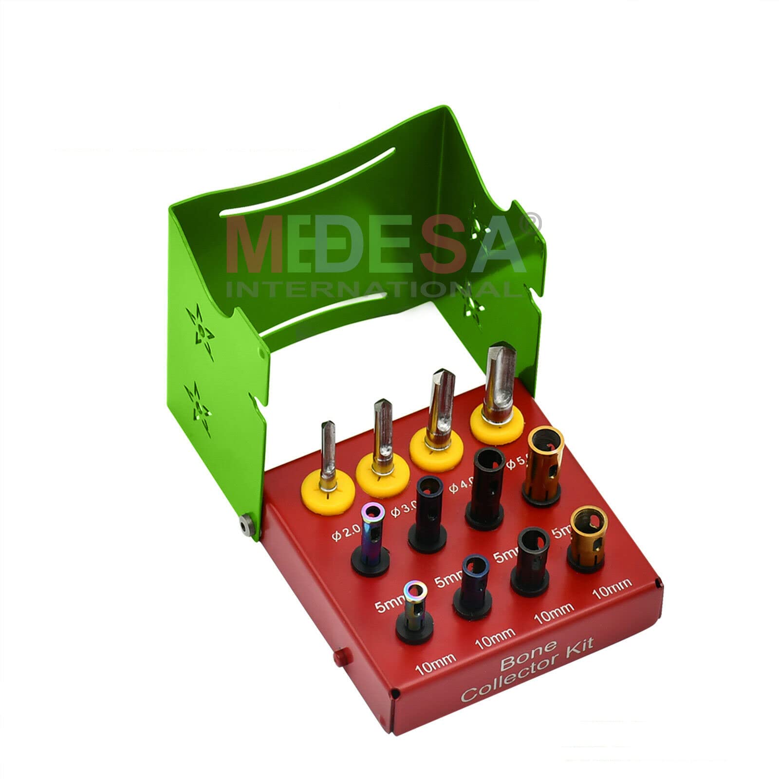 Dental Implant Surgical Bone Collector Bone Chip Maker Drill & Stopper Kit Stainless Steel 12 Pcs CE by MEDESA