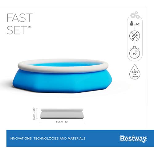 Bestway 10ft Fast Set Pool | Above Ground Swimming Pool for Kids and Adults, Outdoor Inflatable Pool, 3,800L