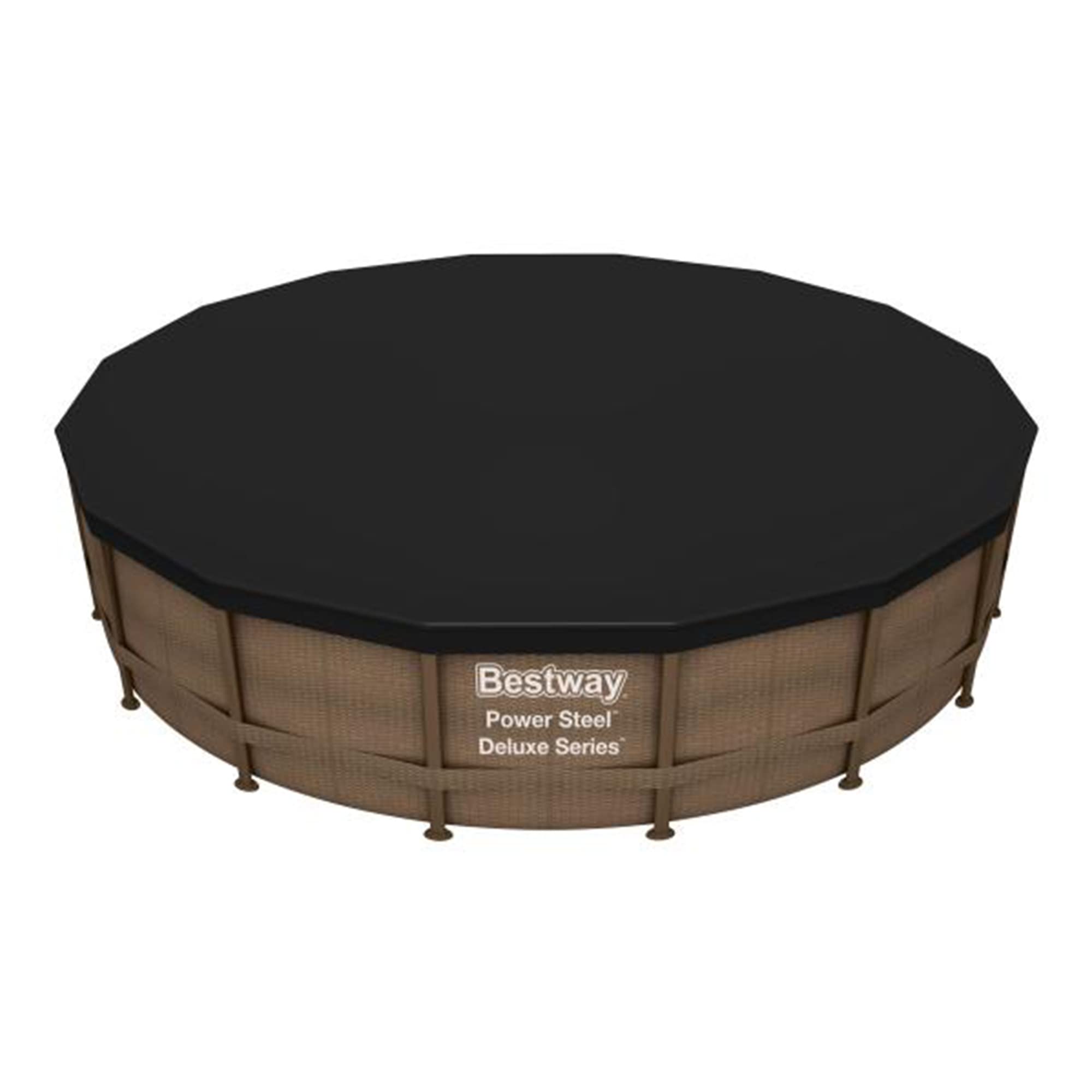 Bestway 15125 16ft x 48in Power Steel Round Frame Above Ground Pool Set & Pump