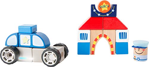 Small Foot Wooden Toys Police Construction Set with Sound - Designed for Kids, Ages 2 & Up