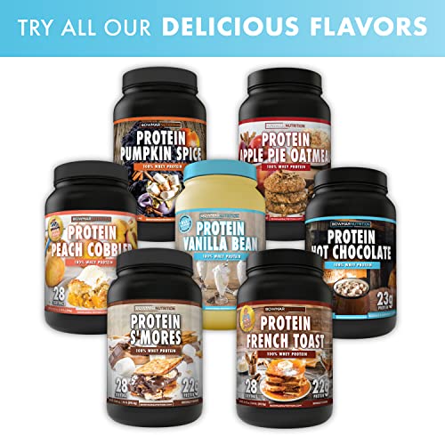 BOWMAR NUTRITION 100% Whey Protein Powder, The Best Tasting Whey Isolate Protein Meal Replacement with 22g of Protein Per Serving (28 Servings, Apple Pie Oatmeal)