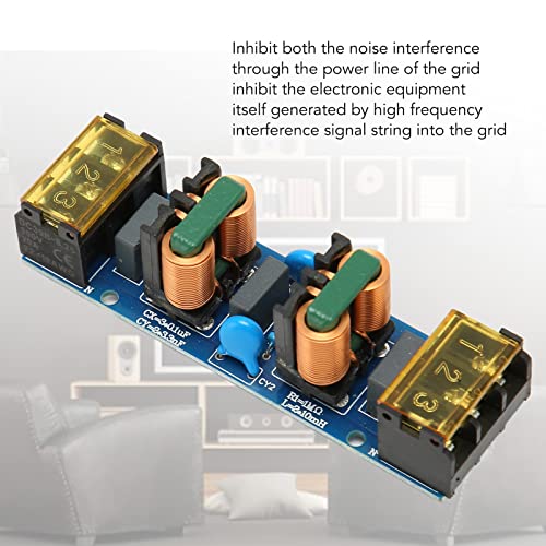 DAUERHAFT Power Supply EMI Filtering Module, 20A Low Pass Stable EMI Filter Board Thickened Copper Foil 50 60Hz AC for Automation System