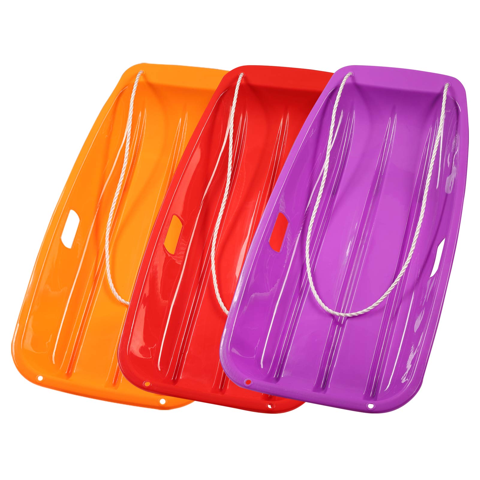 Bynccea Plastic Snow Sleds for Kids 35inch with Pull Ropes