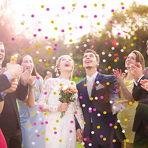 Grevosea 6000 Pieces Tissue Paper Confetti, Circle Table Confetti 1 Inch Round Paper Confetti Dots Valentines Confetti for Wedding Birthday Anniversary Christmas Party Decoration(Rose Red)