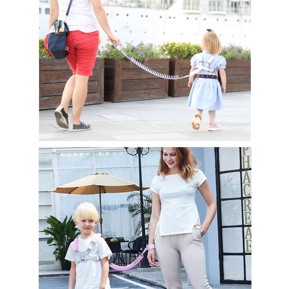 Child Link Backpack for Kid, 3-in-1, Anti Lost Wrist Cuff with Lock + 1.5m Link + Safety Walking Backpack for Girls, Boys