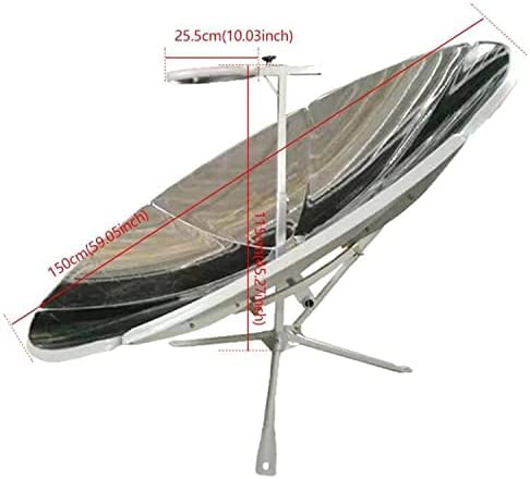 Concentrating Solar Cooker, 59'' Diameter Camping Outdoor Solar Cooker for Outdoor Cooking Steaming, Solar Heating, Visual Education DIY Solar Concentrator, Instantaneous Temperature 1472-1832β