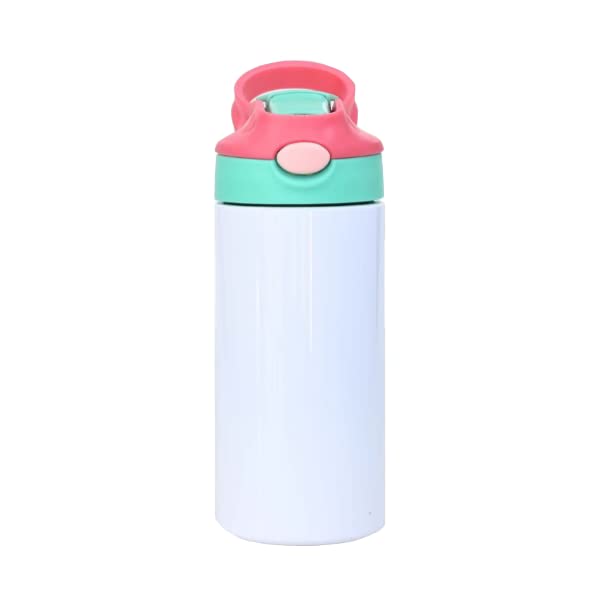 Buwaters 12 Oz Kid Sublimation Tumbler Blank Strainght Insulated Cute Sippy Cup Stainless Steel Water Bottle (5pack)