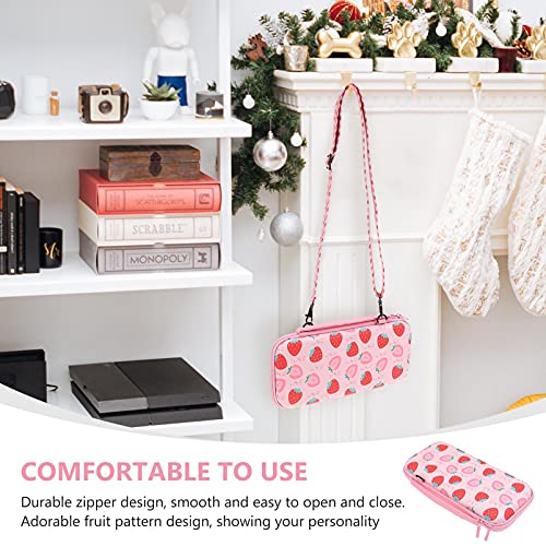 SOLUSTRE Carry Case for Switch Lite Console Fruit Design Cross- body Bag Joystick Portable Cover Cases Game Console Bag Crossbody Handbag for Switch Lite Red