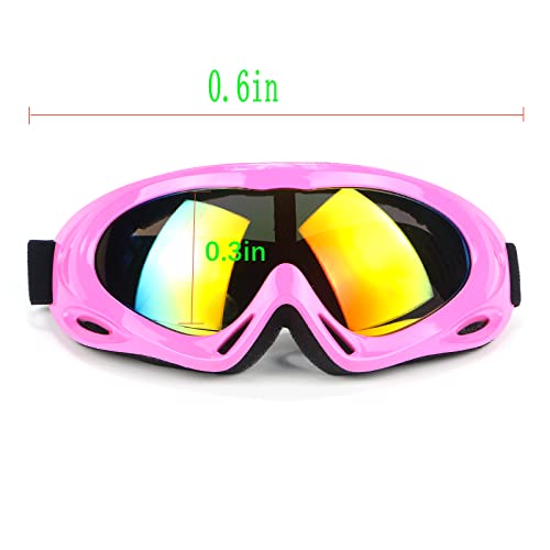 Beisela Ski Goggles, Pack of 2, Snowboard Goggles for Kids, Boys & Girls, Youth, Men, Bluered, Medium