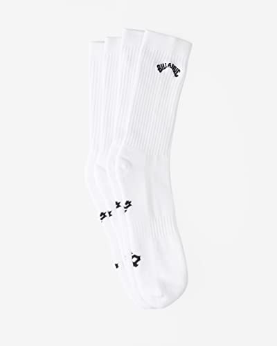 Billabong Mens Crew Fit Socks - Core Crew (White, 2 Pack)
