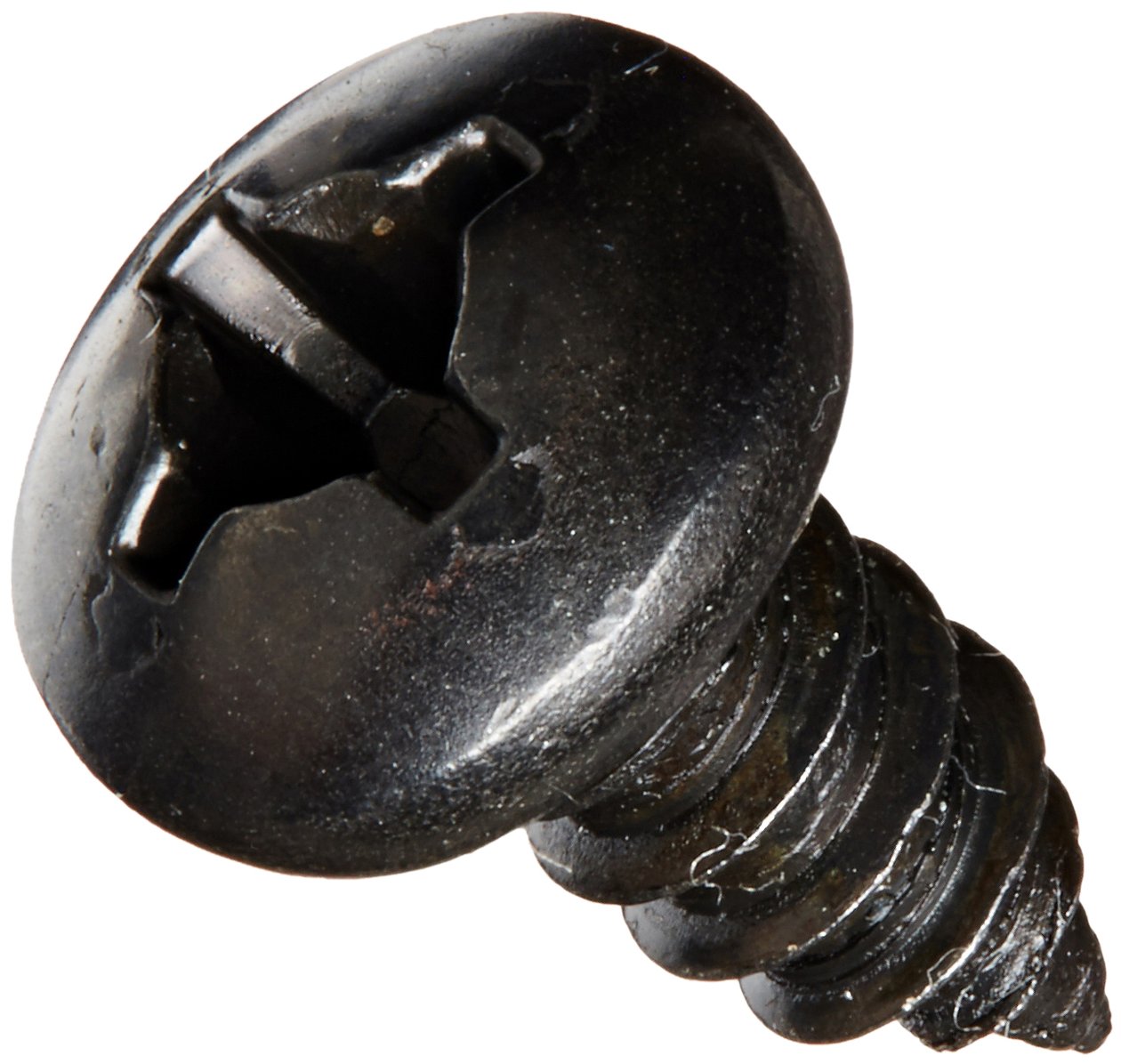 Small Parts 1208ABPPB Steel Sheet Metal Screw, Black Oxide Finish, Pan Head, Phillips Drive, Type AB, #12-14 Thread Size, 1/2" Length (Pack of 100)