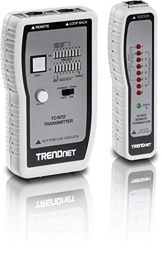 TRENDnet Network Cable Tester, Tests Ethernet, USB and BNC Cables, Accurately Test Pin Configurations up to 300m (984 ft), Local and Remote Testing, Includes BNC to Ethernet Converters, White, TC-NT2