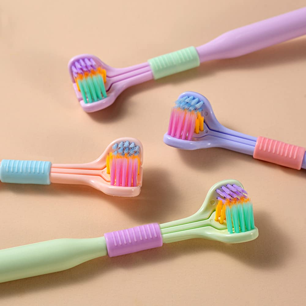 Chanshi 3 Sided Toothbrush for Adults, Triple-Angle Tooth-Hugging Deep Cleaning Soft Bristles Tooth Brush, Toothbrushes All Sides Cleaning Oral Care Products