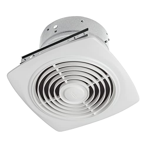 Broan-NuTone 673 Vertical Discharge Utility Fan, 6-Inch 60 CFM 4.5 Sones, White Plastic Grille
