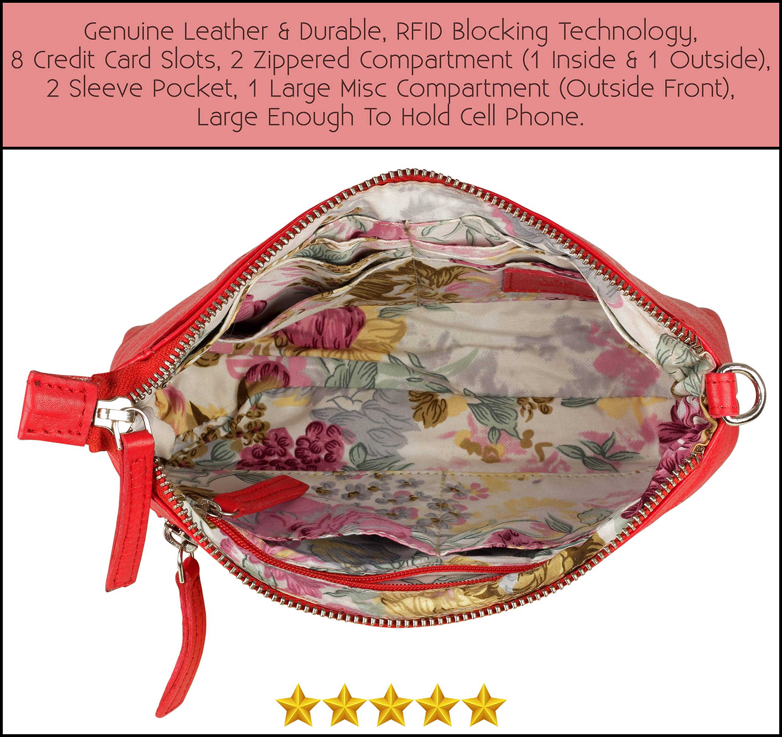 Mou Meraki Genuine Leather Crossbody Purse and Handbags - Crossover Bag Over the Shoulder Women