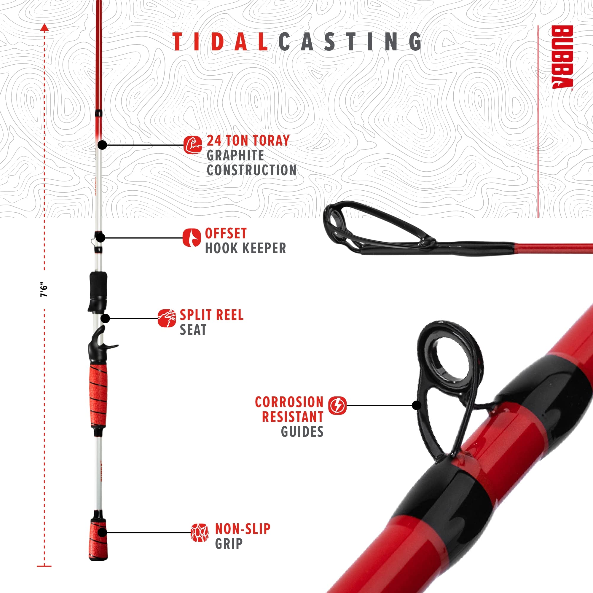 BUBBA T761MHF-C Tidal Casting Rod