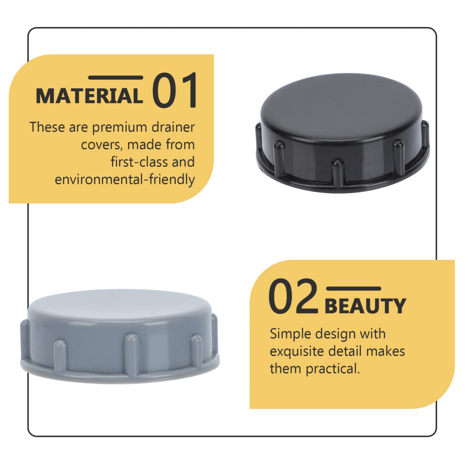 DEPILA Drain 6pcs Plastic Pipe Caps Hose Cap Pipe Fitting Cap Sewer Pipe Cap Tubing End Cap PVC Pipe Cap for Kitchen Drain Pipe 45MM Plug