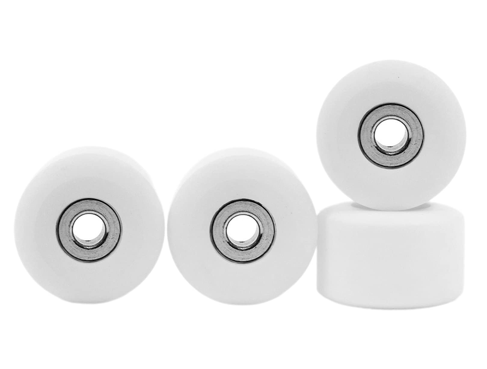 Teak Tuning Apex 71D Urethane Fingerboard Wheels, New Street Shape, 7.7mm Diameter, Ultra Spin Bearings - Made in The USA - White Snow Colorway