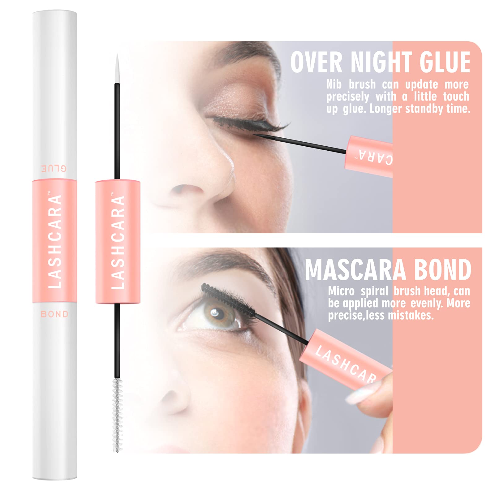DIY Eyelash Extension Kit Cluster Lashes 12mm 14mm 3D Effect Remover Tweezer Dual-end Bond Glue Glass Coating Brush Individual Lash 24 Clusters (Kit-Volume-Lashes*2+Multi Functional Set)