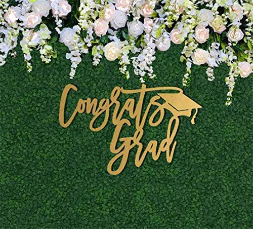 Congrats Grad Wooden Sign - 5 Sizes: 12, 18, 24, 30, 36 inches wide - For Graduation Party, Grad Backdrop, Cap and Gown- Made by Lavender Dots Design