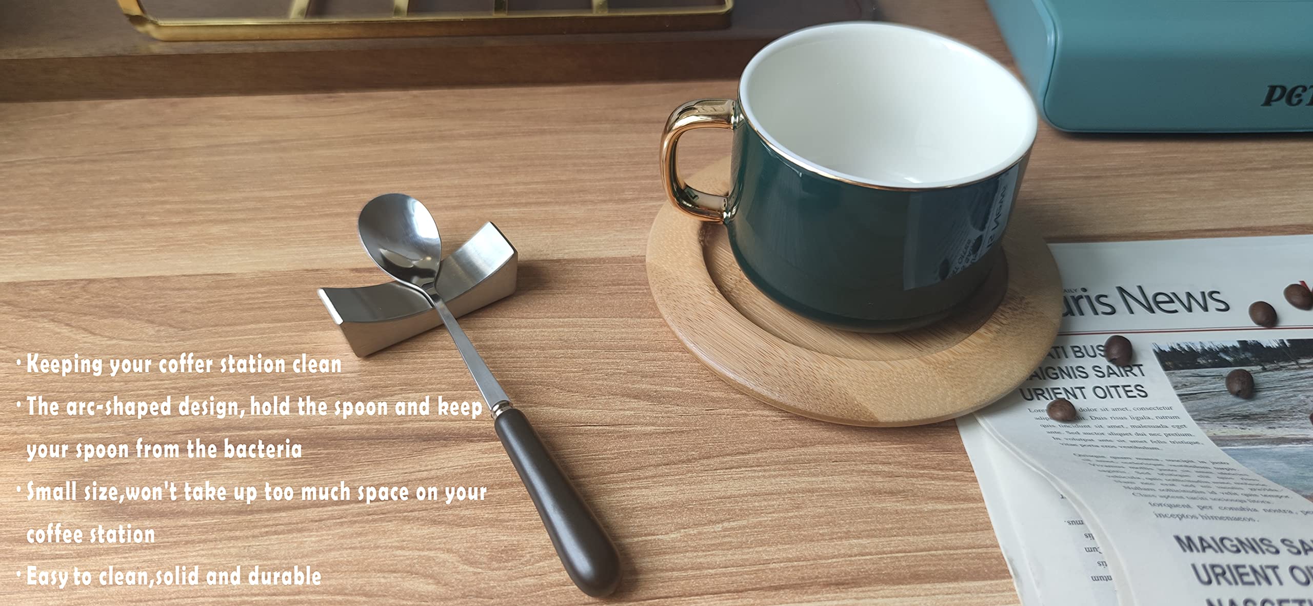 Coffee Spoon Rest-Small Teaspoon Holder,Coffee Bar Accessories,Decoration and Orginizer for coffee station,Best Gift for Coffee Lovers