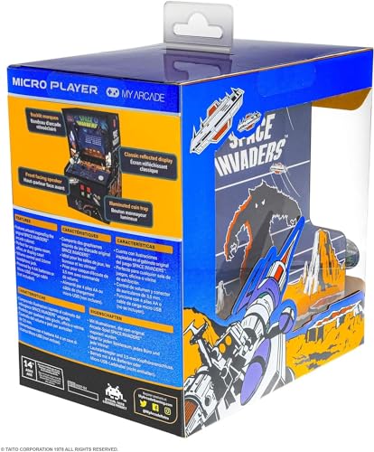 My Arcade Space Invaders Micro Player: Mini Arcade Machine Video Game, Fully Playable, 6.75" Collectible Premium Edition